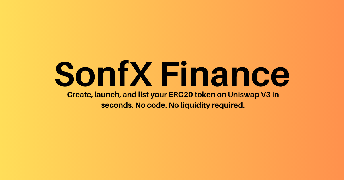 Token Creator App | SonfX Finance